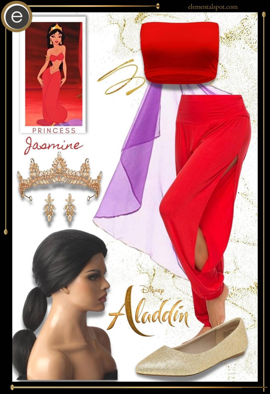 Dress Up Like Jasmine in Red from Aladdin - Elemental Spot