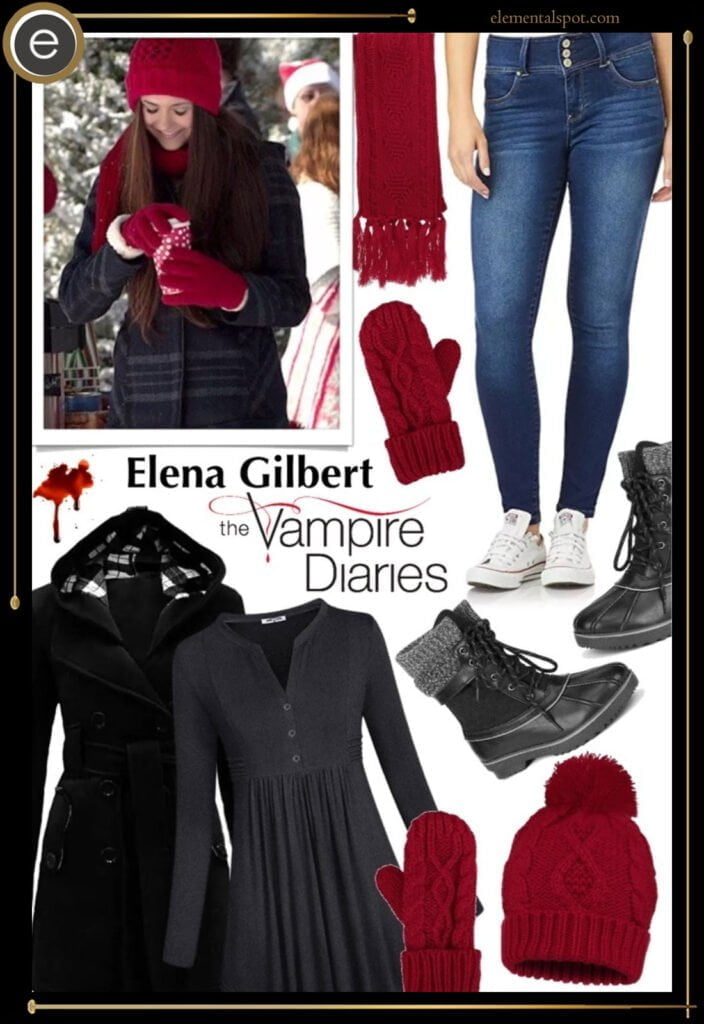Steal the Look - Elena Gilbert's Stylish Black and Red Winter Wardrobe ...