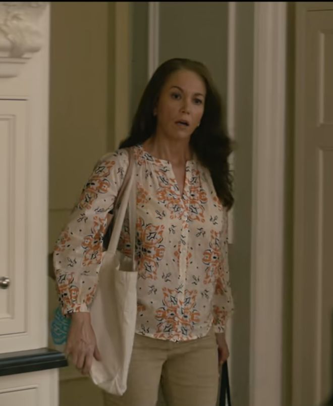 JOIE Fano Medallion Print Blouse worn by Martha Cro­ker (Di­ane Lane ...